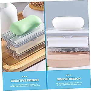 BETOOKY Box Soap Box Soap Dish Soap Tray Dish Soap Dispenser Foaming Soap Dispenser Laundry Soap Containers Bar Soap Laundry Soap Dispenser Set Pearlescent Travel Plastic