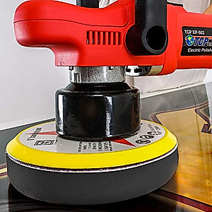 TCP Global 6.5" Black Flat Final Finishing Grip Foam Polish Pad - DA Hook & Loop