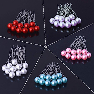KINGMAS 50 Pack Wedding Pearl Hair Pins, Bridal Hair Pins U Shape Hair Accessories Barrette for Bride Bridesmaid Women Girls (White)