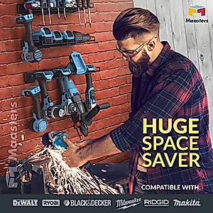 MAASTERS Power Tool Organizer Wall Mount - 70lb Weight Limit Heavy Duty Floating Cordless Drill Holder Wall Mount - Cordless Drill Organizer – Power Tool & Cordless Drill Storage Rack