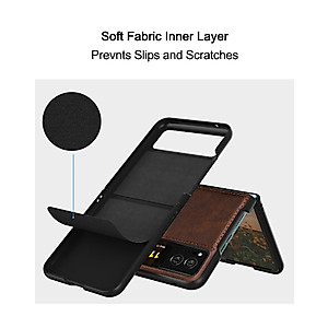 Foluu for Motorola Razr 2023 Case [Not fit Razr Plus 2023], Moto Razr 2023 Leather Case, PU Leather + Hard PC Shell Ultra Thin Slim Durable Protective Phone Case Cover for Motorola Razr 2023 Brown