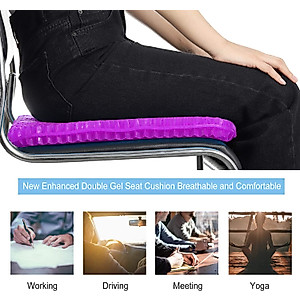 Gel Seat Cushion, Double Thick Egg Gel Cushion for Pressure Pain Relief, Breathable Wheelchair Cushion Chair Pads for Car Seat Office Chair (Voilet)