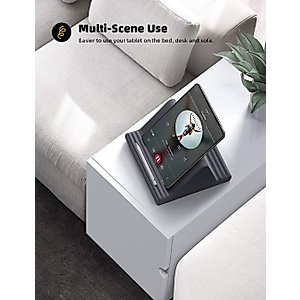 Lamicall Tablet Pillow Stand, Soft Pad for Lap - Tablet Holder Dock for Bed with 6 Viewing Angles, Compatible with iPad Pro 9.7, 10.5, 11, 12.9 Air Mini, Kindle, Galaxy Tab, E-Reader, Dark Gray