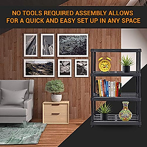 Juggernaut Storage 36" W x 18" D x 56" H Four-Shelf Resin Shelving, Black (RPS3618-4AMZ)