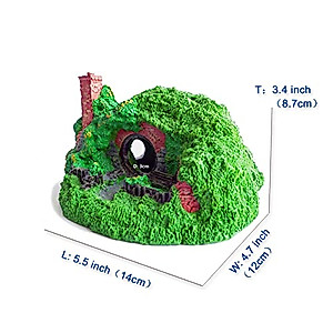 DUGUWEI Aquarium Decoration Small Animal Hideout House Fish Tank Ornament Reptile & Insect Shelter Cage (5.5''x4.7''x3.4'')