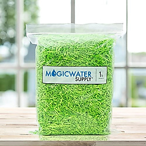 Crinkle Cut Paper Shred Filler (1 LB) for Gift Wrapping & Basket Filling - Lime Green | MagicWater Supply