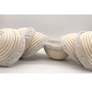 6 PCS Natural Rattan Brotform Banneton Proofing Basket Round Bread Basket for Baking Dough (5 Inch)