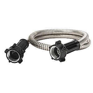 Yanwoo 304 Stainless Steel 3 Feet Short Garden Hose with Female to Female Connector, Water Hose, Metal Hose, Heavy Duty Outdoor Hose (3ft)