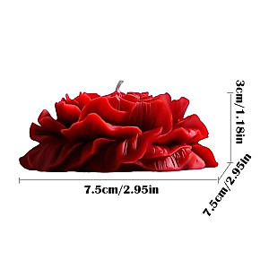 4 Pcs Low Temperature Candles Red Rose Flower Shaped Scented Candles Low Heat Romantic Wax Play Candles for Lovers Couples Wedding