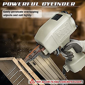 WOODPECKER ST64 Pneumatic Concrete T Nailer, 14 Gauge 3/4" to 2-1/2" Heavy Duty Air Concrete Nail Gun for Furring Strips, Masonry, Cement, Concrete Brick Nailing