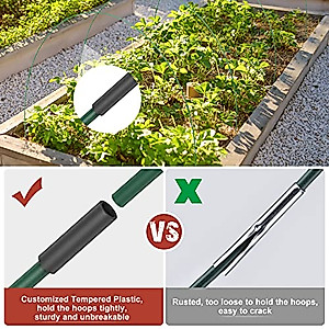 NovDeco Plant Covers Freeze Protection with 12 Set Garden Hoops & 10 x 30 Ft Frost Cloth & 36 Clips for Winter Frost Protection, Raised Bed, Garden Stakes, Greenhouse