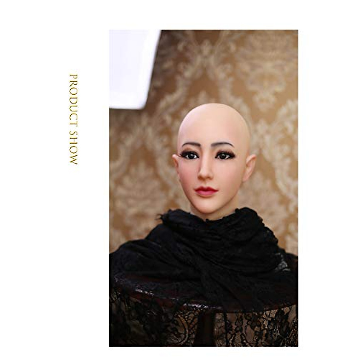 Minaky Soft Silicone Realistic Female Head Mask Hand-made Face for Crossdresser Transgender Costumes Disguise 3G