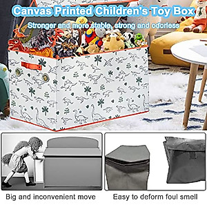 VERONLY Extra Large Toy Box Chest for Kids,Collapsible  Dinosaur Toy Organizers and Storage,Sturdy Magnetic Toy Storage Bins Containers for Boys,Girls,Nursery,Playroom(106L MDF Dinosaur)