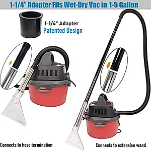 Happy Tree Universal Fit All Shop Vacs with1-1/4 &1-7/8" & 2-1/2" Adapters, Large & Small Clear Extractor Accessory for Upholstery & Carpet Cleaning and Car Detailing, Shop Vac Extraction Attachment