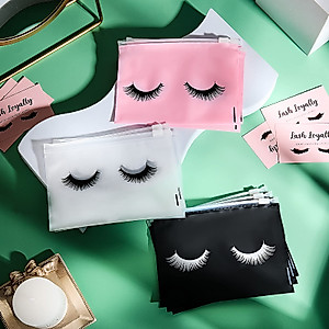 60 Pieces Eyelash Aftercare Bags Cosmetic Makeup Small Zipper Cases Travel Bags Lash Aftercare Accessories for Women Girls, 6 x 4 Inch