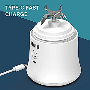 Mulli Portable Blender,Personal Blender for Shakes and Smoothies,Rechargeable Mini Mixer, 20 Oz with Travel Lid for Home/Kitchen/Gym