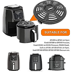 Air Fryer Crisper Plate For Ninja AF100 to AF150 and Ninja Pressure, Air Fryer Grill Pan Plate for Ninja FD302 FD401 Foodi OP300 to OP500,Air fryer Accessories,Non-Stick Coating,Dishwasher Safe