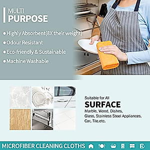 HOMERHYME Microfiber Cleaning Cloth -100 Pack Cleaning Towels, 12.6" x 12.6" Dish Cloths, Lint Free Non-Abrasive Dusting Cloth, Washable Reusable All Purpose Wash Cloth for Kitchen, Car, House, Office