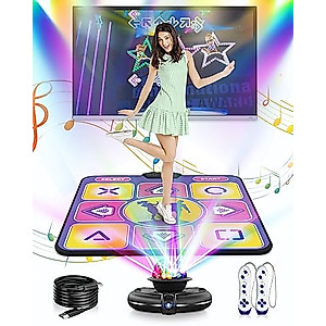 Acelufly Dance Mat, Eletrionic Dance Mat with Multiple Modes, Non-slip Dance Mat for TV with HD Camera, Musical Dance Game Mat for Girls Boys, Christmas/Birthday/Valentine's Day Gifts for Kids Adults
