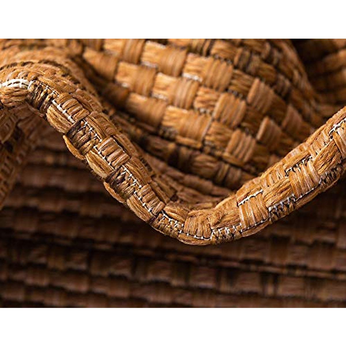 Unique Loom Outdoor Border Collection Transitional Indoor & Outdoor Casual Striped Tonal Border Area Rug (6' 0 x 9' 0 Rectangular, Light Brown/ Olive)