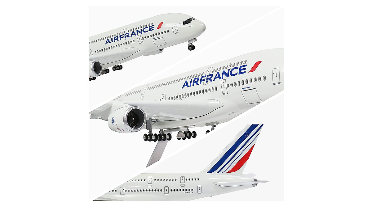 24-Hours Air France A380 Model Plane with LED Light | Large Scale Diecast