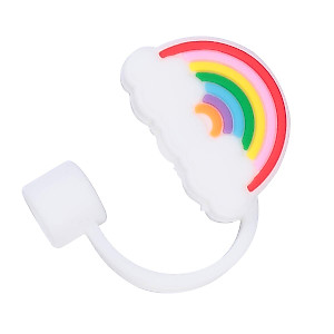 VALICLUD Creative Rainbow Straw Cover Drinking Straw Plug Dust-Proof Cover (Rainbow)