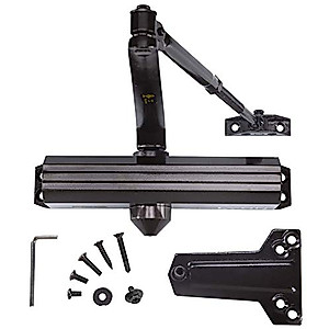 LYNN HARDWARE Medium/Heavy Duty Commercial Door Closer - DC7016 Surface Mounted, Grade 1- ADA & UL 3 Hour Fire Rated, Adjustable Size 1-6 for entrances & Aluminum storefronts- US10B Dark Bronze
