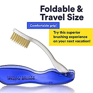 MOUTHWATCHERS Dr Plotkas Extra Soft Flossing Toothbrush, Folding Travel Toothbrush for Adults, Ultra Clean Toothbrush, Good for Sensitive Teeth and Gums, 1 Toothbrush