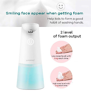 LAOPAO Soap Dispenser, Automatic Foaming Soap Dispenser Hand Free Countertop Soap Dspensers 240ml Touchless Soap Pump for Kitchen & Bathroom Xmas Gift White