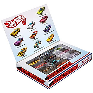 ​Hot Wheels Flying Customs 10-Pack of 1:64 Scale Throwback Vehicles with Retro-Style Package, Gift for Collectors & Kids 3 Years Old & Up