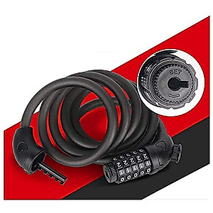 VIGAT Bicycle Lock 5-Digit Code Anti-Theft Combination Bicycle Steel Cable Lock for Motorcycles, Bicycles, Fences, Doors (Size:125cm)