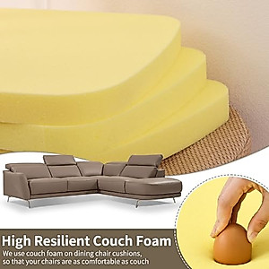 HAVARGO Chair Pads Kitchen Chair Cushions 17"X16" High Resilient Foam Seat Cushion for Kitchen Chairs, Dining Room Chair Cushions with Tie and Non-Slip Backing Set of 4, Ivory White