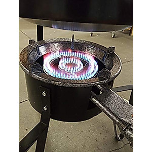 22" Large Mexican Style Concave Comal Griddle Outdoor Cooking Disc Wok Stainless Steel Set Propane Burner adj. Fire Stove & Heavy Duty Metal Stand Ideal Restaurant Style Tacos Grilling or Stir Fry