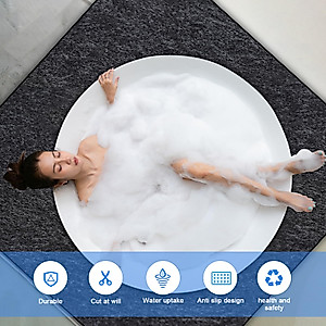 100 * 100 Inch Hot Tub Mat, Extra Large Inflatable Hot Tub Pad Outdoor Indoor, Waterproof Slip-Proof Backing, Absorbent Spa Pool Ground Base Flooring Protector Mat, Protect Hot Tub Pool from Wear