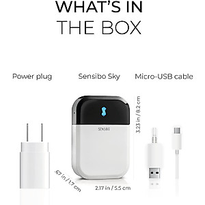 Sensibo Sky, Smart Home Air Conditioner System - Quick & Easy Installation. Maintains Comfort with Energy Efficient App - Automatic On/Off. Wifi, Google, Alexa and Siri. (White)