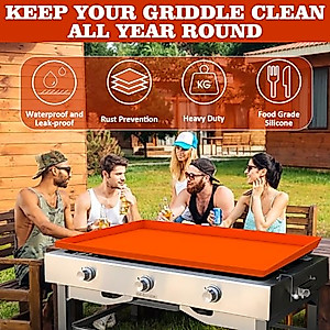 Silicone Blackstone Griddle Cover, 28 Inch Blackstone Griddle Cover Mat, Reusable Heavy Duty Food Grade Blackstone Accessories, Protect Grill From Rust,Insects, Leaves