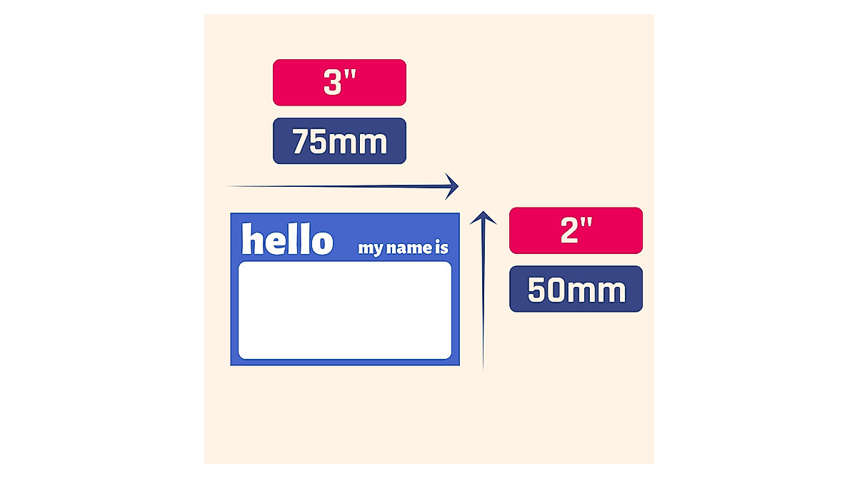 Hello My Name is Stickers - 200 Blue Name Tags