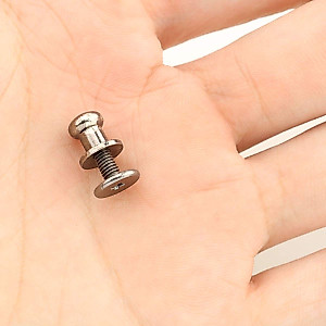 E-outstanding Monk Rivet 30PCS 6x8x8mm Black Round Phillips Head Button Stud Screws Chicago Screws Nail for DIY Leather Craft