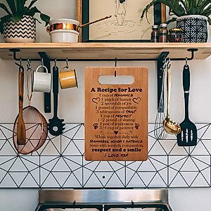 MY-ALVVAYS Wedding Gift for Her Him, Gifts for Couples, Valentines Day Gift, A Recipe for Love, Cutting Board Gift, 7"x11", Double-Sided Use -064