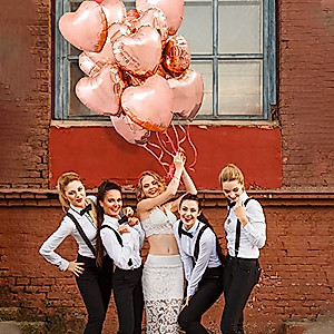 Heart Shaped Foil Balloons for Valentines Day Party Decorations - Pack of 15 -Foil Valentines Day Balloons for Romantic Decorations Special Night (rose gold)