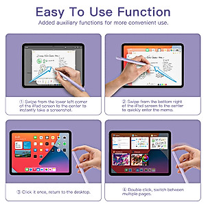 iPad Pencil 2nd Generation with Magnetic Wireless Charging,GOOJODOQ GD13 Stylus Pen for iPad with Tilt Palm Rejection for Apple iPad Pro (11/12.9 Inch),iPad Air 4th/5th Gen,iPad Mini 6th Gen,Purple