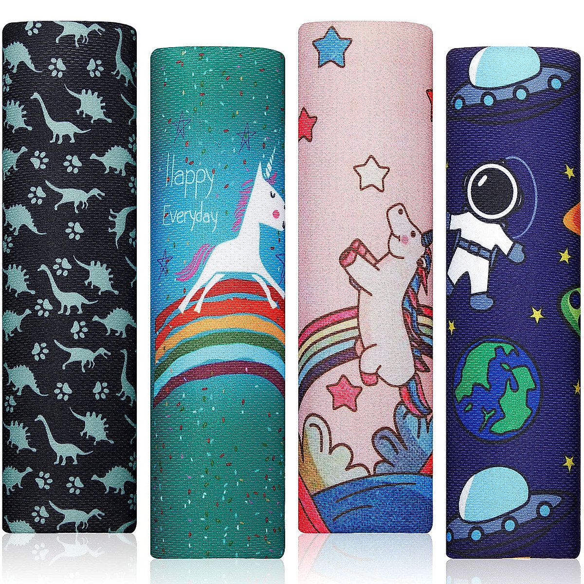 Drydiet 4 Pieces Kids Car Seat Belt Covers Car Seat Shoulder Pads Soft Car Seat Straps Covers Seatbelt Pillow for Baby Kids Seatbelt Cushion for Girls and Boys