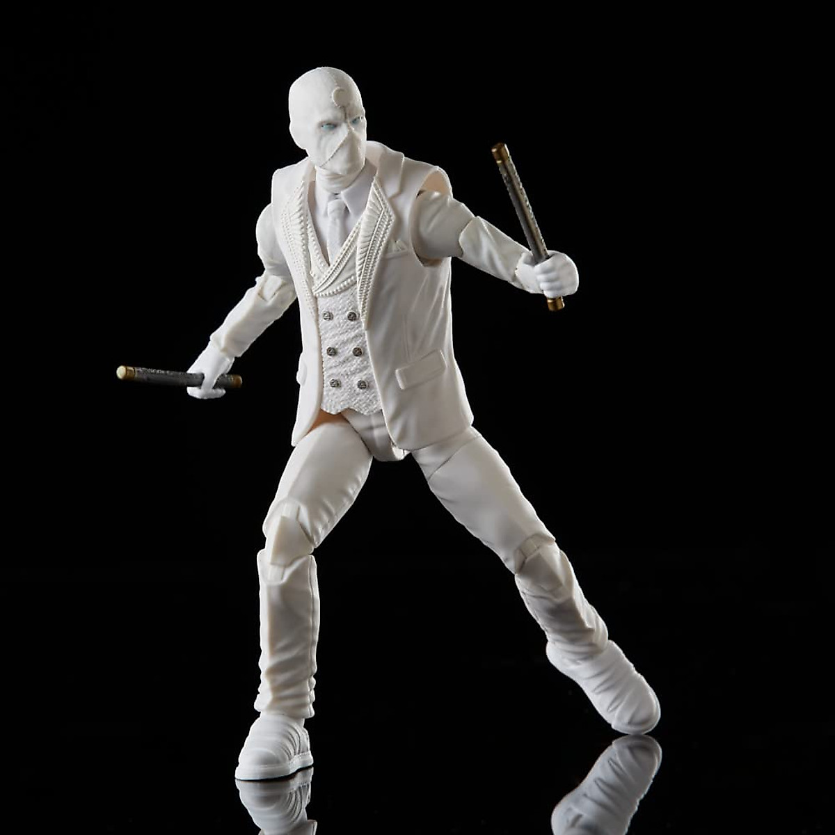 Marvel Legends Series Disney Plus Mr. Knight MCU Series Action Figure 6-inch Collectible Toy, Includes 4 Accessories and 1 Build-A-Figure Part,White