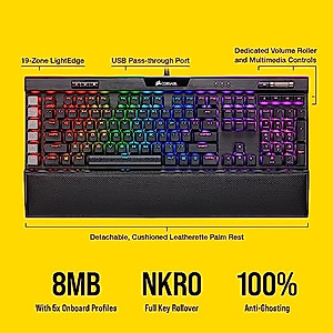 Corsair K95 RGB PLATINUM XT Mechanical Wired Gaming Keyboard - Cherry MX Speed Switches - PBT Double-Shot Keycaps - iCUE Compatible - QWERTY NA Layout - Black