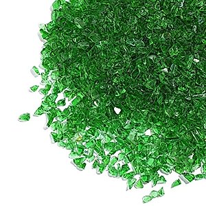 Crushed Glass for Crafts Broken Glass Pieces Decorative Reflective Tempered Crushed Mirror Pieces Vase Filler Crush Glass for Vase Pool, Bar, Fish Tank, Garden Decoration (Green,2 Pound)