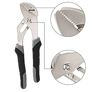 Amazon Basics 4-piece Plier and Wrench Set with 7-Inch Locking Plier, 8-Inch Slip-joint Plier, 8-Inch Groove Joint Plier, and 8-Inch Adjustable Wrench