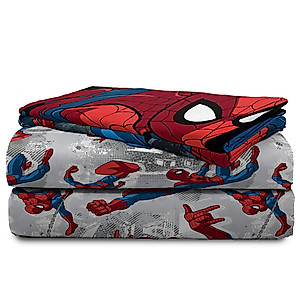 Jay Franco Marvel Spiderman Burst Full Sheet Set - 4 Piece Set Super Soft and Cozy Kid’s Bedding - Fade Resistant Microfiber Sheets (Official Marvel Product)
