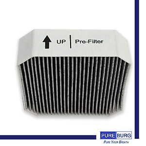 PUREBURG Replacement HEPA Pre-Filter Fits Molekule Air Purifier, High-efficiency Activated carbon 2-in-1 Air Clean Dust VOCs,2-Pack