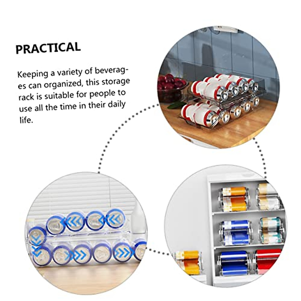 HEMOTON Water Storage double storage beer dispenser drink dispenser drinks can fridge organizer can holder for refrigerator Cans soda dispenser Kitchen Cabinets