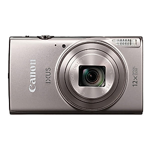 Canon PowerShot IXUS 285 HS 12X Optical Zoom Digital Camera (Silver) (1079C001) + NB11L Battery + 64GB Memory Card + Case + Charger + Card Reader + Flex Tripod + Cleaning Kit + Memory Wallet (Renewed)